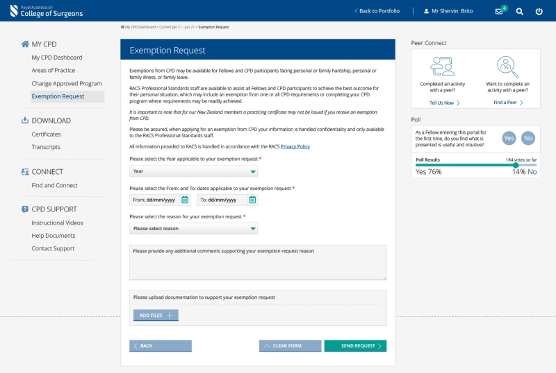 RACS - CPD Dashboard | Design Post Digital