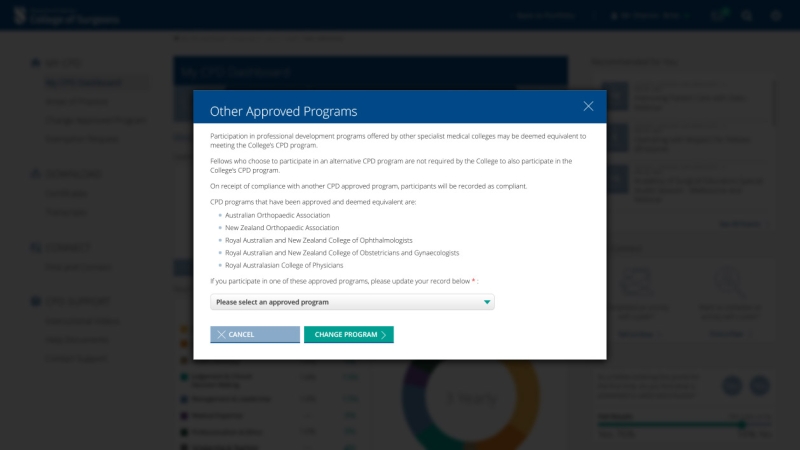 RACS - CPD Dashboard | Design Post Digital
